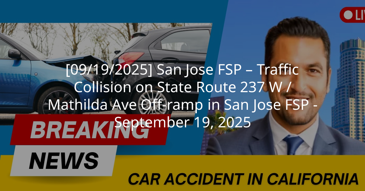 Traffic Collision on State Route 237 W / Mathilda Ave Off-ramp in San ...