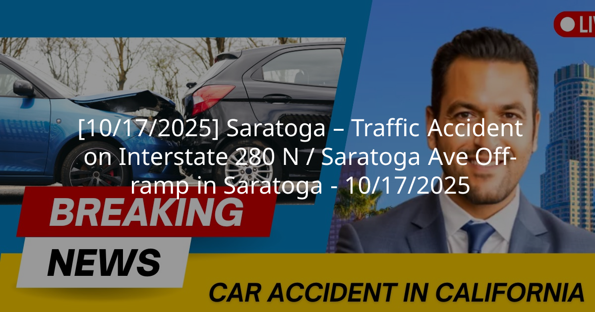 Traffic Accident on Interstate 280 N / Saratoga Ave Off-ramp in ...